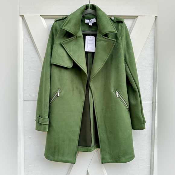 Magaschoni | Jackets & Coats | Magaschoni Army Green Faux Leather ...